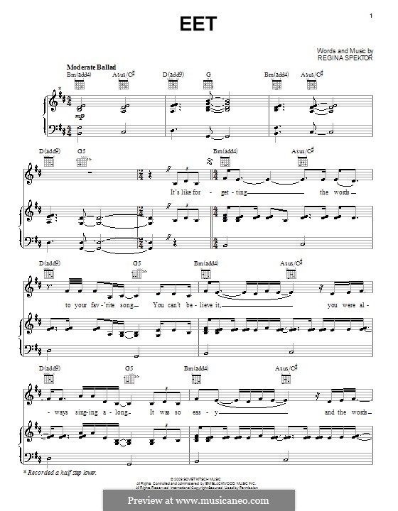 Eet by R. Spektor - sheet music on MusicaNeo