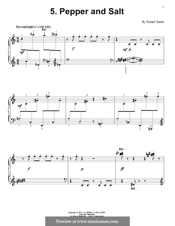 Pepper and Salt by R. Starer - sheet music on MusicaNeo