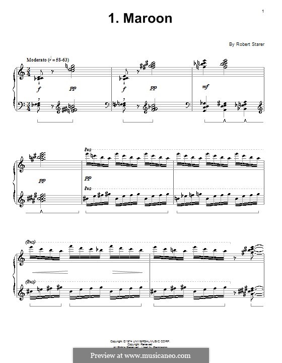 Maroon by R. Starer - sheet music on MusicaNeo