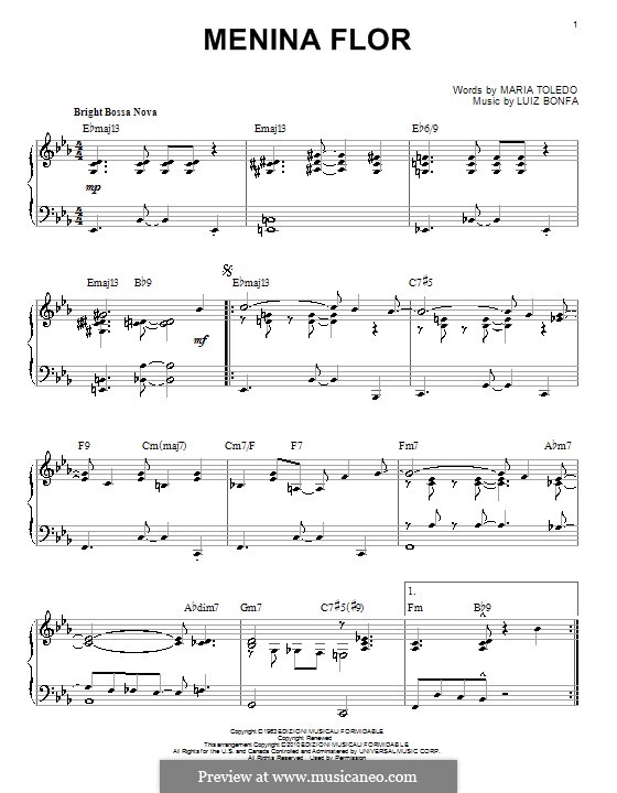 Menina Flor by L. Bonfa - sheet music on MusicaNeo