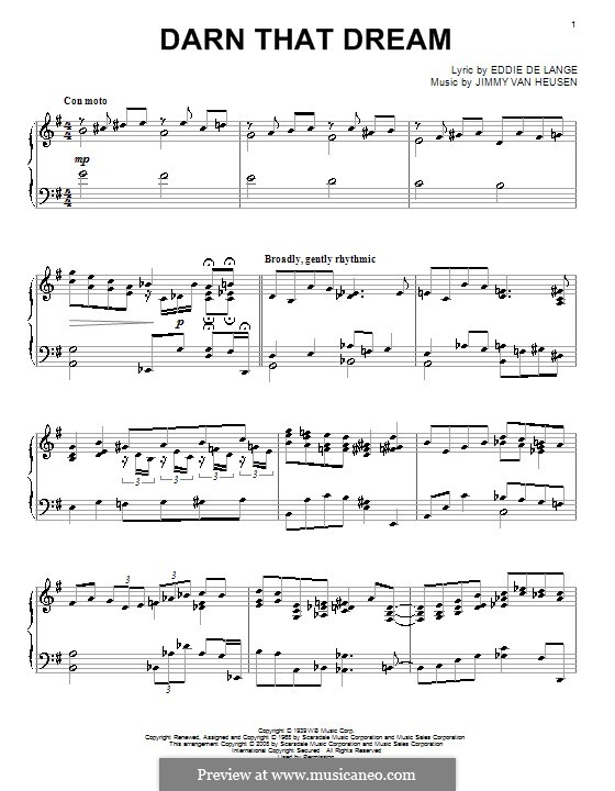 Darn That Dream by J.V. Heusen - sheet music on MusicaNeo