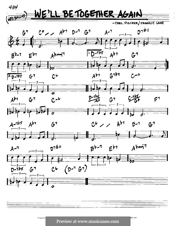 We'll Be Together Again by C. Fischer - sheet music on MusicaNeo