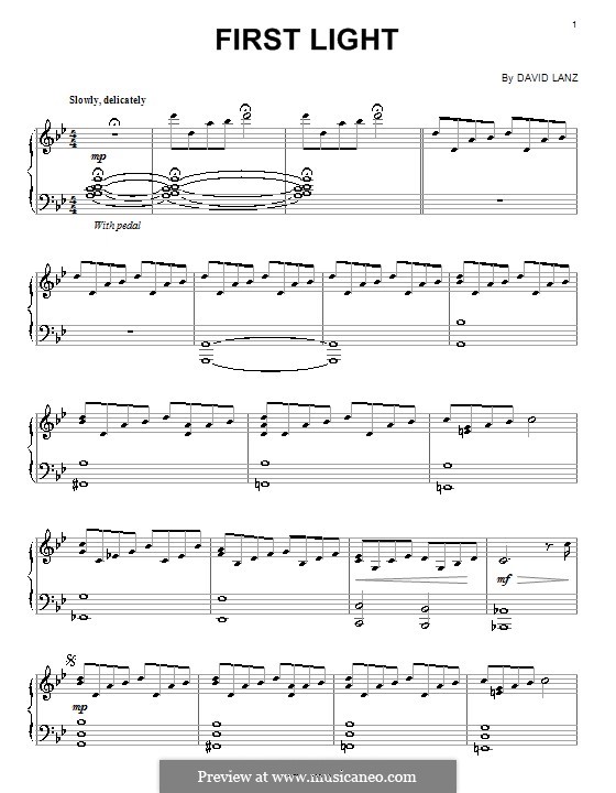 First Light by D. Lanz - sheet music on MusicaNeo
