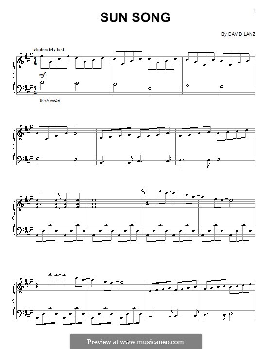 Sun Song by D. Lanz - sheet music on MusicaNeo