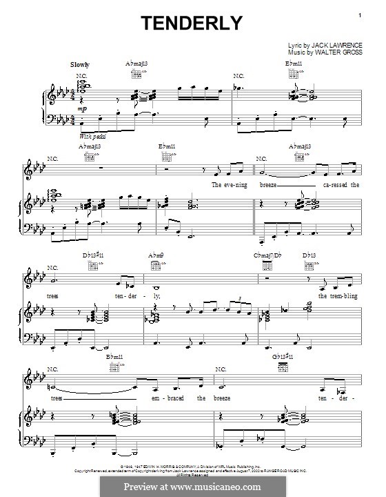 Tenderly by W. Gross - sheet music on MusicaNeo
