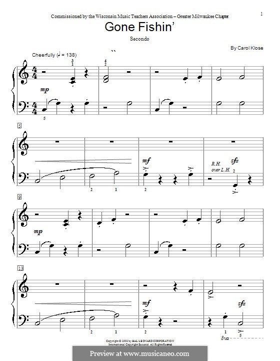 Gone Fishin' by C. Klose - sheet music on MusicaNeo