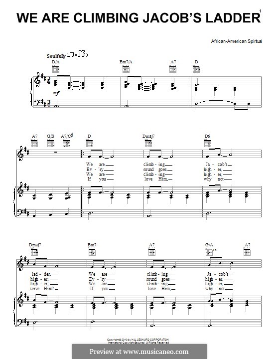 We are Climbing Jacob's Ladder by folklore - sheet music on MusicaNeo