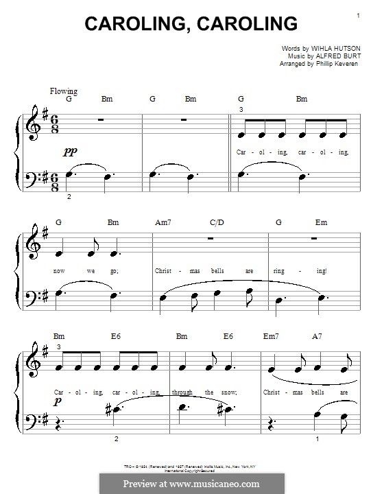 Caroling, Caroling (Nat King Cole) by A. Burt - sheet music on MusicaNeo