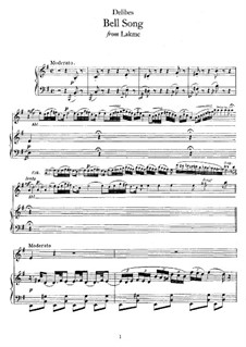 Bell Song (Lakmé) by L. Delibes - sheet music on MusicaNeo