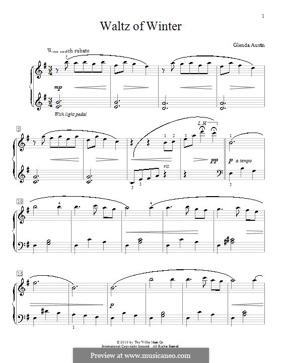 Waltz of Winter by G. Austin - sheet music on MusicaNeo