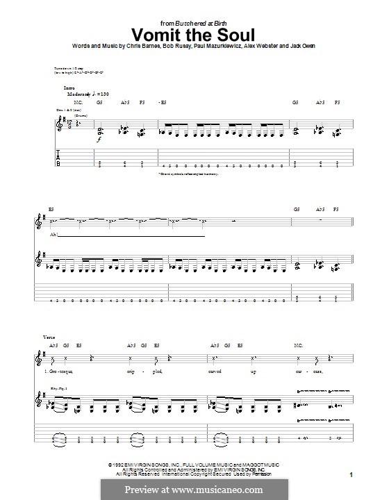 Vomit the Soul (Cannibal Corpse) by A. Webster, B. Rusay, C. Barnes, J ...