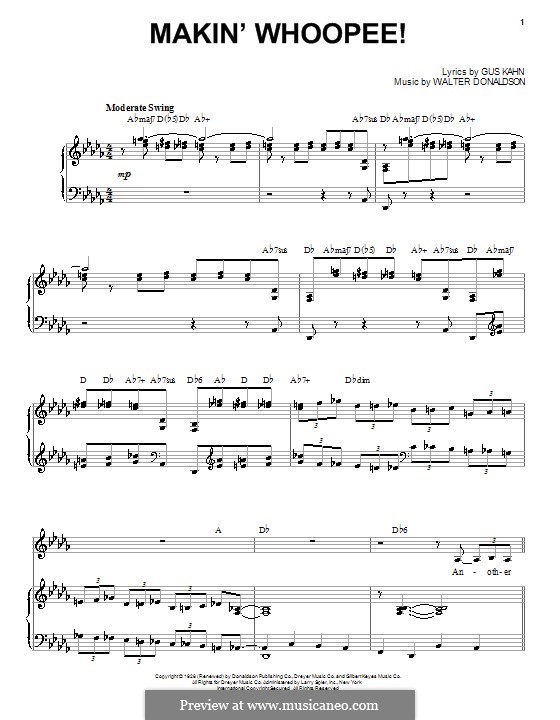 Makin' Whoopee! by W. Donaldson - sheet music on MusicaNeo