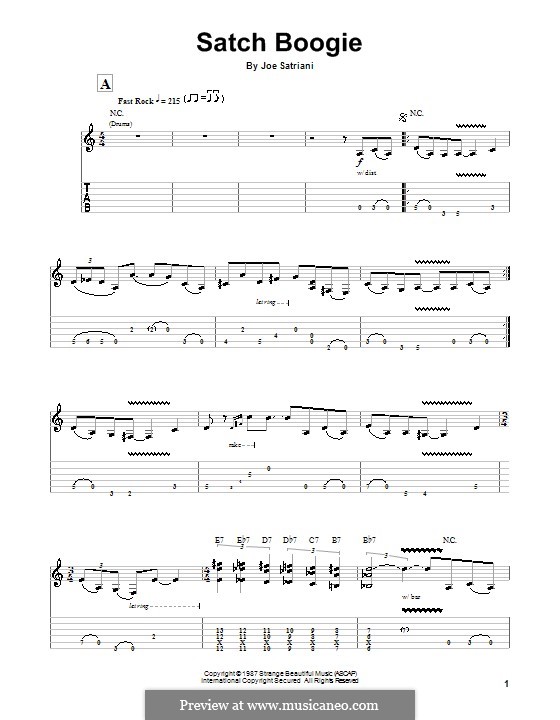 Satch Boogie by J. Satriani - sheet music on MusicaNeo