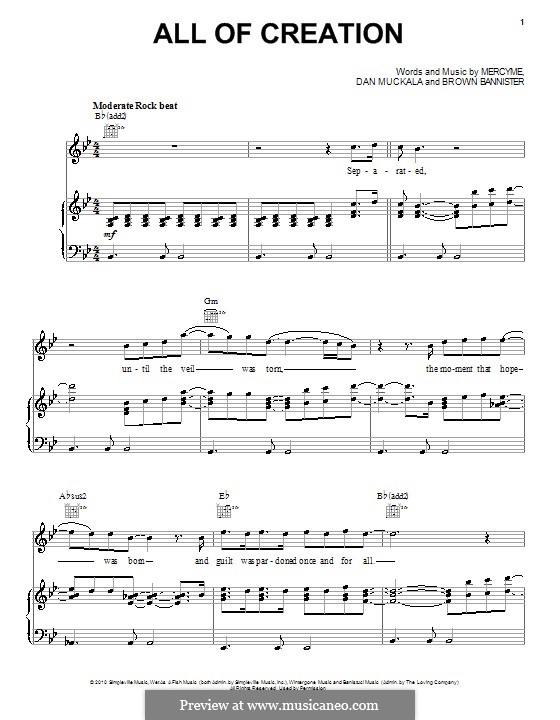 All of Creation (MercyMe) by B. Mannister, D. Muckala on MusicaNeo