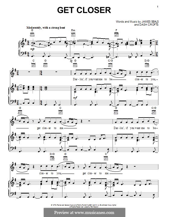 Get Closer by D. Crofts, J. Seals - sheet music on MusicaNeo