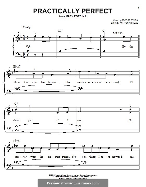 Practically Perfect (from Mary Poppins: The New Musical) by G. Stiles ...