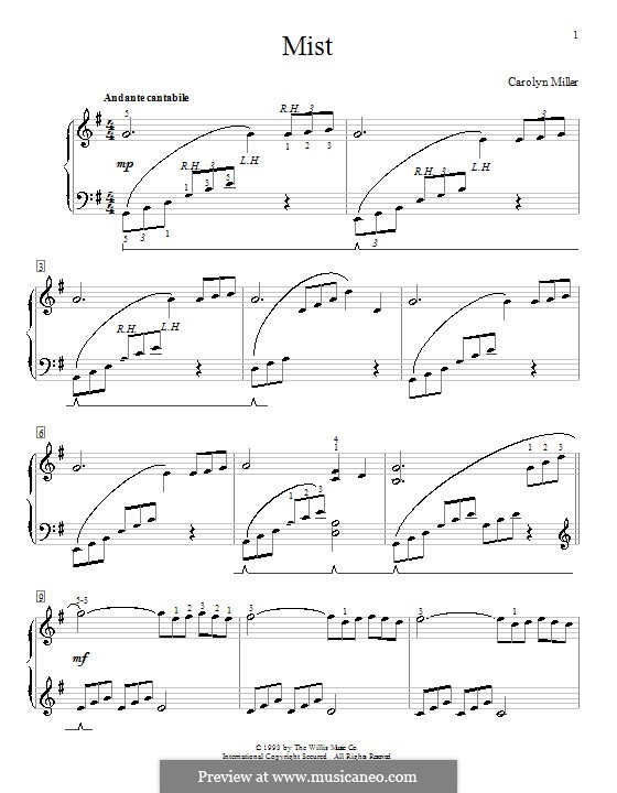 Mist by C. Miller - sheet music on MusicaNeo