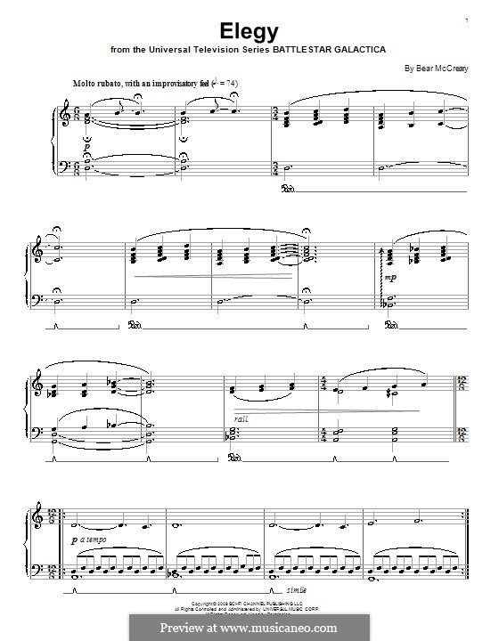 Elegy by B. McCreary - sheet music on MusicaNeo
