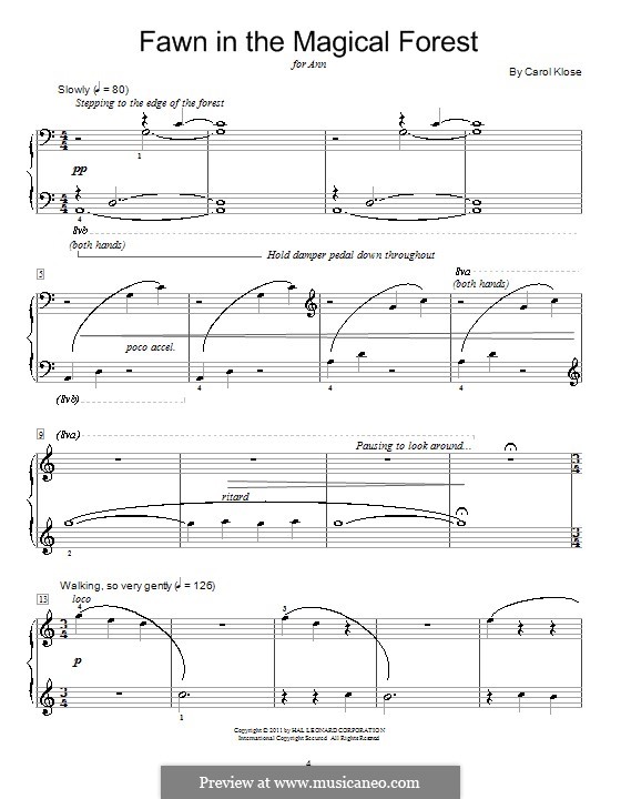 Fawn in the Magical Forest by C. Klose - sheet music on MusicaNeo