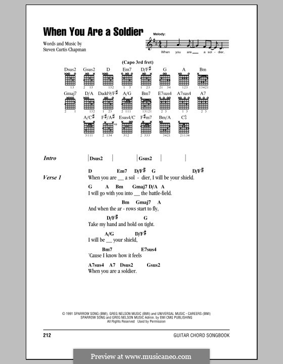 When You Are a Soldier by S.C. Chapman - sheet music on MusicaNeo