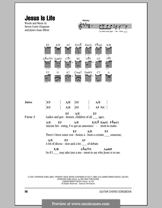 Jesus is Life by J.I. Elliott, S.C. Chapman - sheet music on MusicaNeo