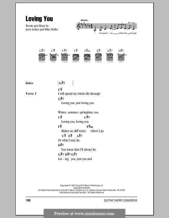 Loving You (Elvis Presley) by J. Leiber, M. Stoller on MusicaNeo