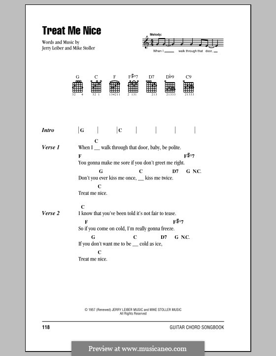 Treat Me Nice (Elvis Presley) by J. Leiber, M. Stoller on MusicaNeo