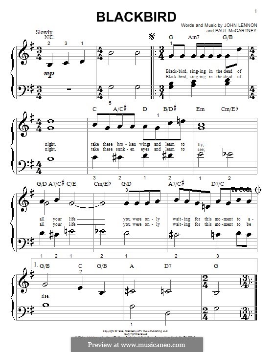 Blackbird (The Beatles) by J. Lennon, P. McCartney on MusicaNeo