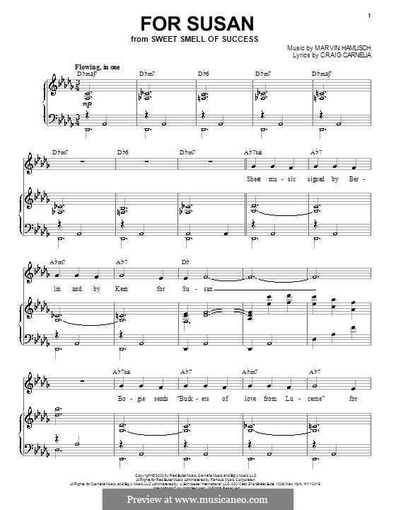 For Susan by C. Carnelia - sheet music on MusicaNeo