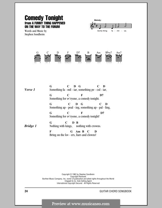 Comedy Tonight by S. Sondheim - sheet music on MusicaNeo