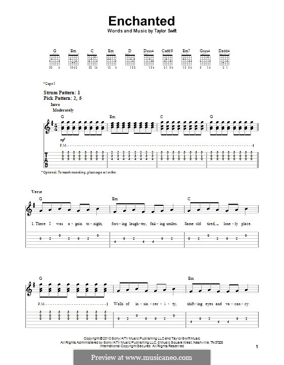 Enchanted by T. Swift - sheet music on MusicaNeo