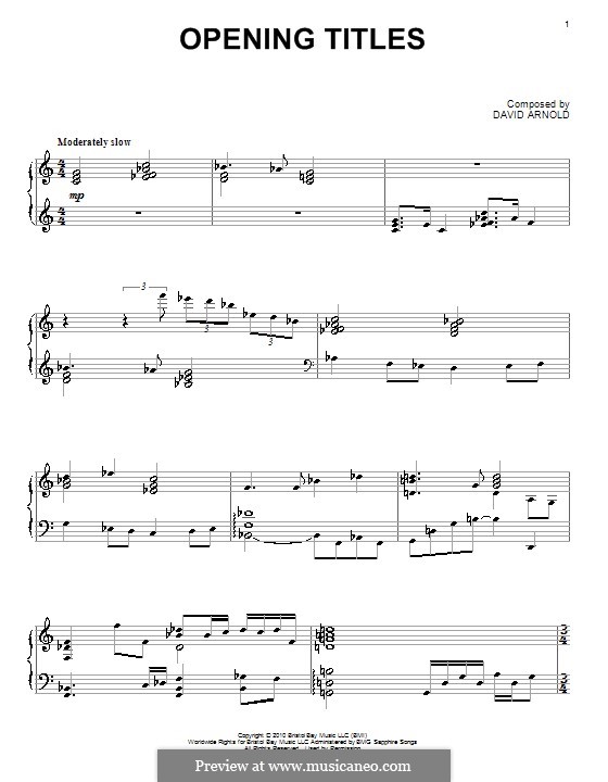 Opening Titles by D. Arnold - sheet music on MusicaNeo