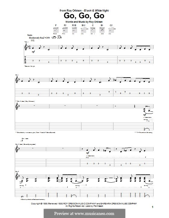 Go, Go, Go by R. Orbison - sheet music on MusicaNeo