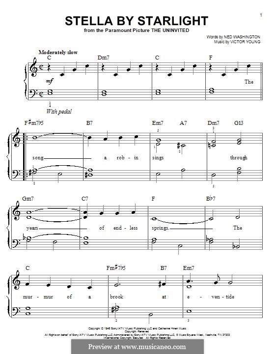 Stella By Starlight by V. Young - sheet music on MusicaNeo