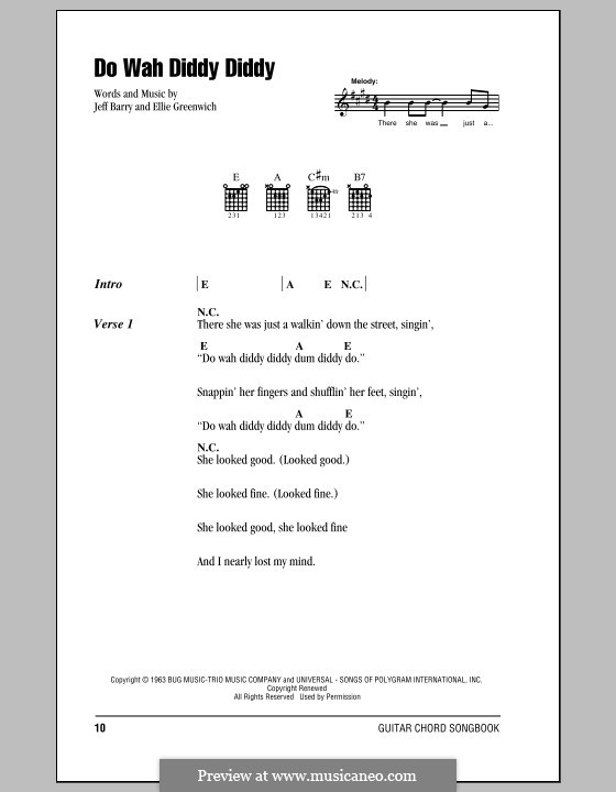 Do Wah Diddy Diddy (Manfred Mann) by E. Greenwich, J. Barry on MusicaNeo