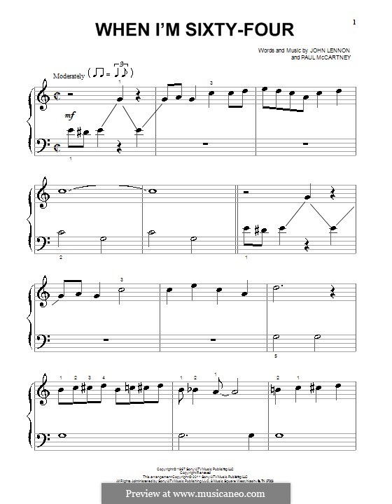 When I'm Sixty-Four (The Beatles), for One Instrument by J. Lennon, P ...