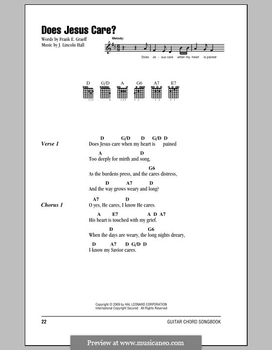 Does Jesus Care? by J.L. Hall - sheet music on MusicaNeo