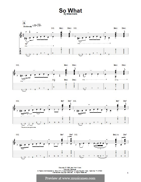 So What by M. Davis - sheet music on MusicaNeo