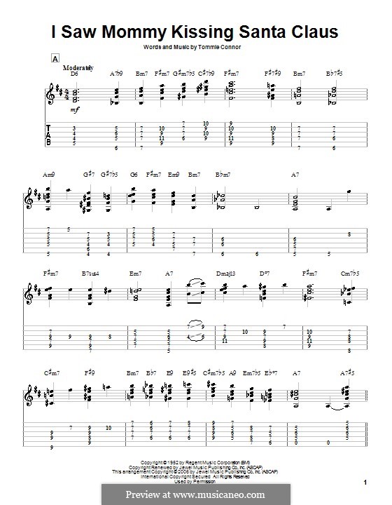 I Saw Mommy Kissing Santa Claus By T Connor Sheet Music On Musicaneo