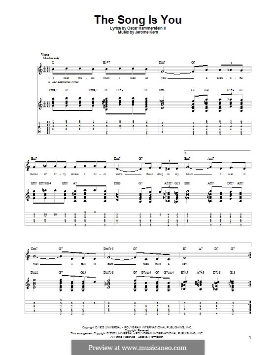 The Song is You by J. Kern - sheet music on MusicaNeo