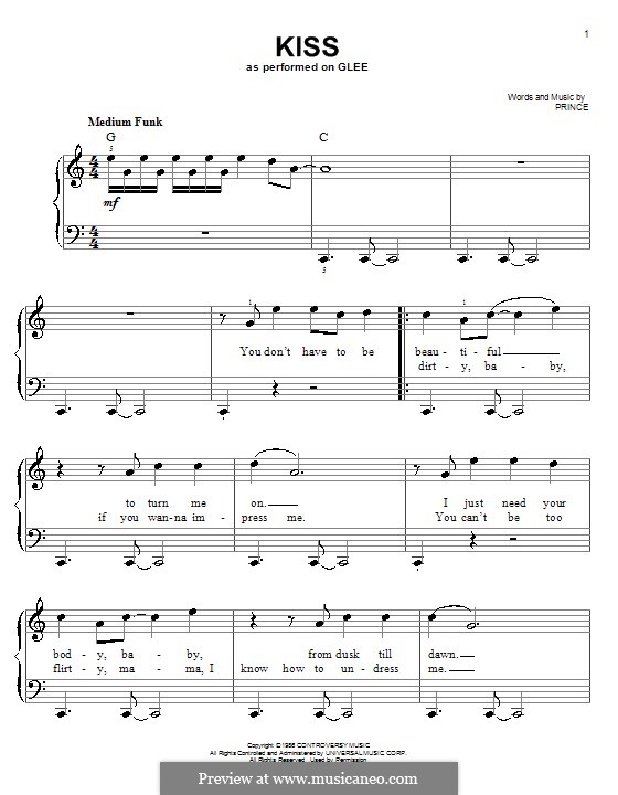Kiss by Prince - sheet music on MusicaNeo