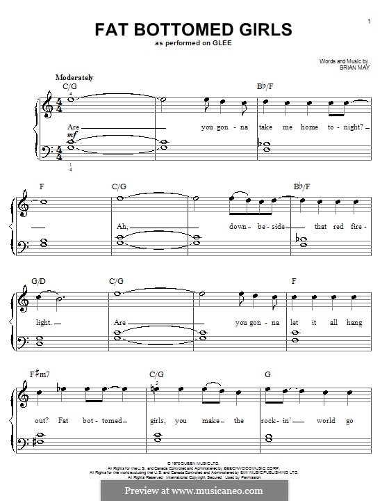 Fat Bottomed Girls By B May Sheet Music On Musicaneo