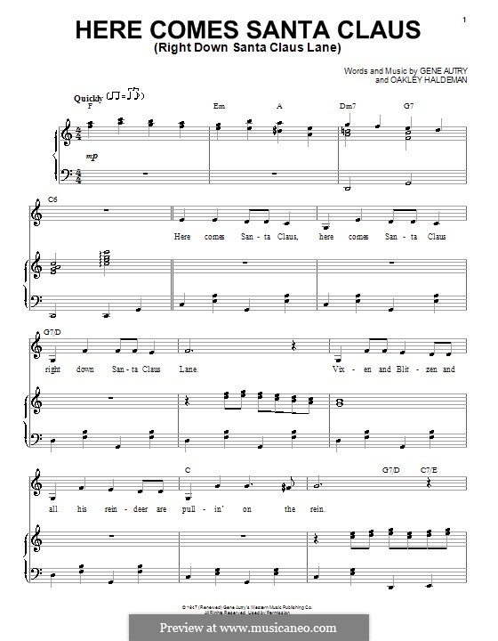 Vocal version (Here Comes Santa Claus (Right Down Santa Claus Lane)) by ...
