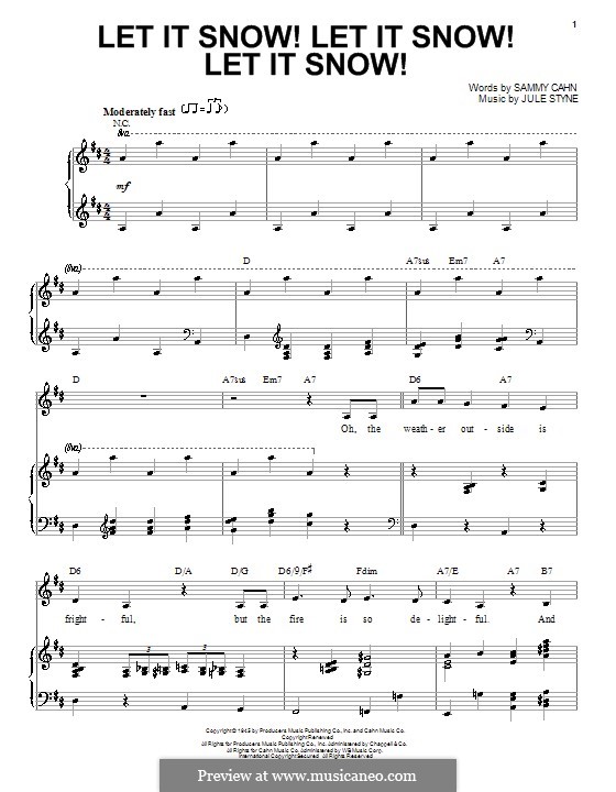 Vocal version (Let It Snow! Let It Snow! Let It Snow!) by J. Styne on ...
