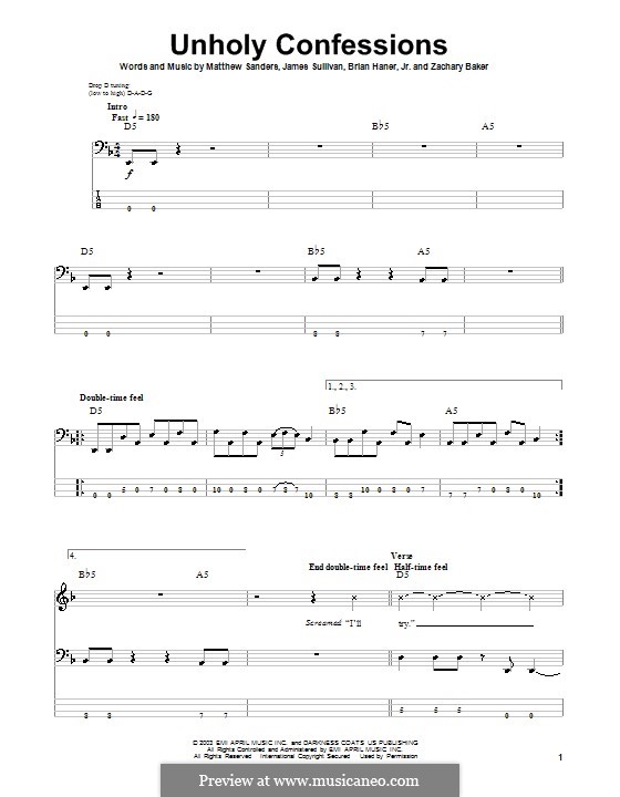 Unholy Confessions (Avenged Sevenfold) by B. Haner Jr., J. Sullivan, M ...