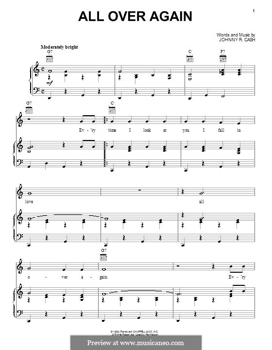All Over Again by J. Cash - sheet music on MusicaNeo