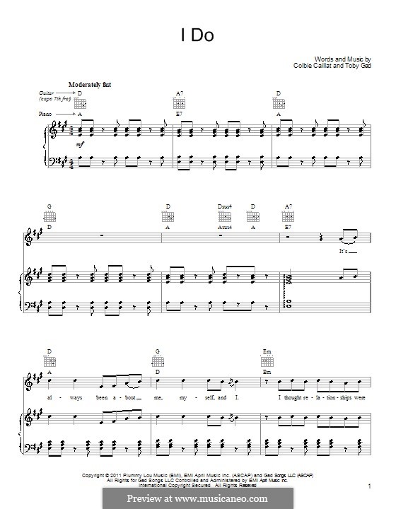 I Do by T. Gad - sheet music on MusicaNeo