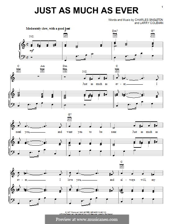 Just as Much as Ever by L. Coleman - sheet music on MusicaNeo