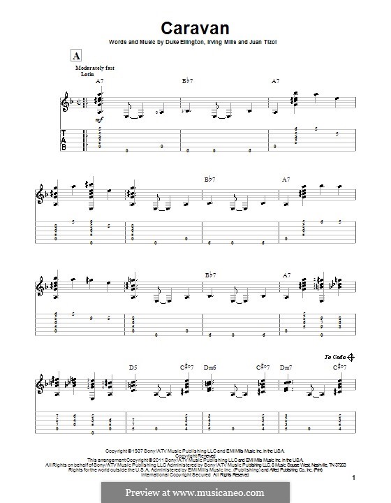 Caravan by I. Mills, D. Ellington, J. Tizol - sheet music on MusicaNeo