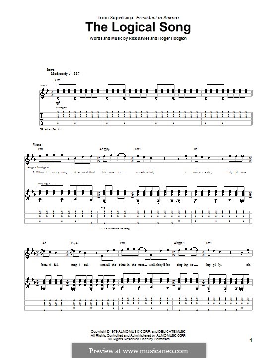 The Logical Song (Supertramp) by R. Davies, R. Hodgson on MusicaNeo
